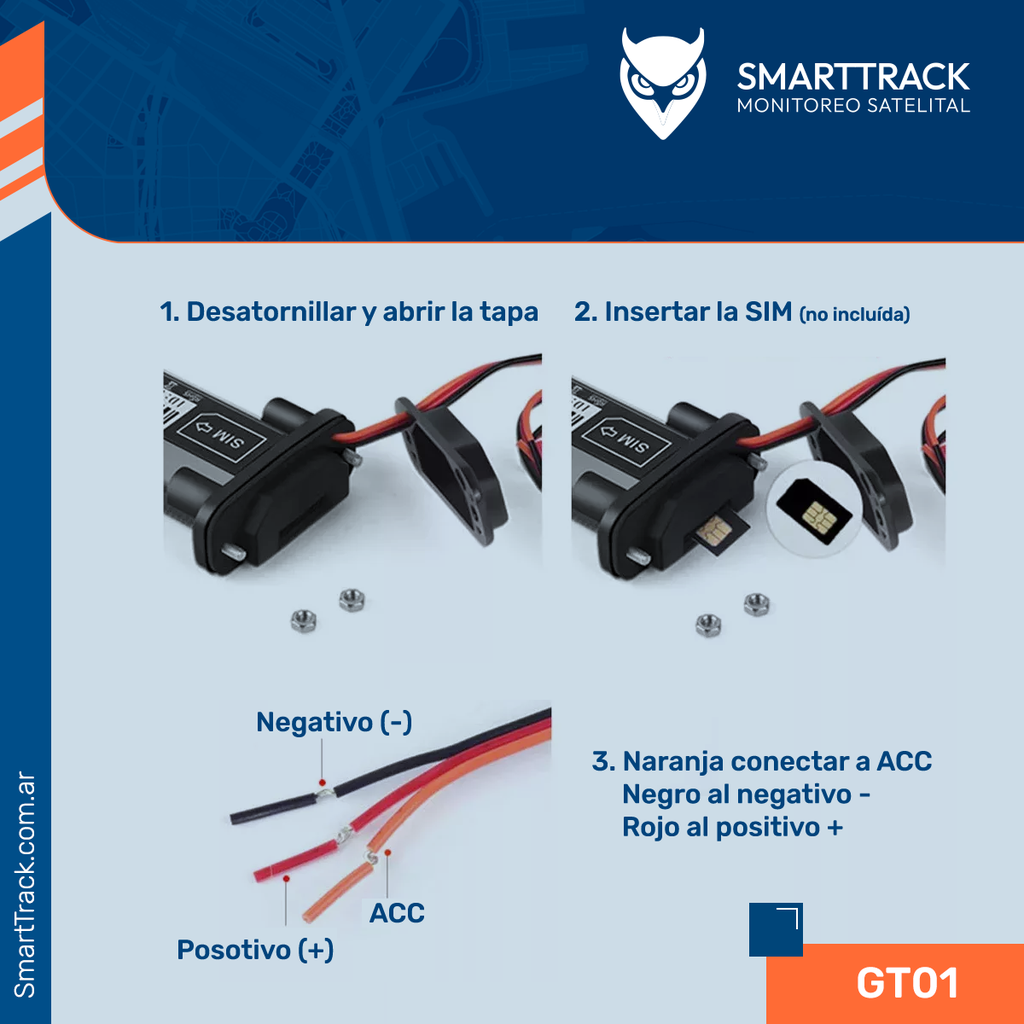Smarttrack GPS GT01 | Smarttrack - Rastreo satelital y Control de flotas